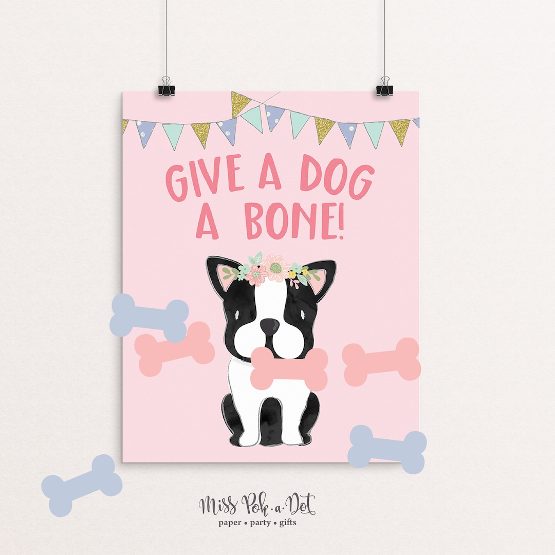 Give a Dog a Bone Party Game, Printable, Dog Birthday Party, Puppy ...