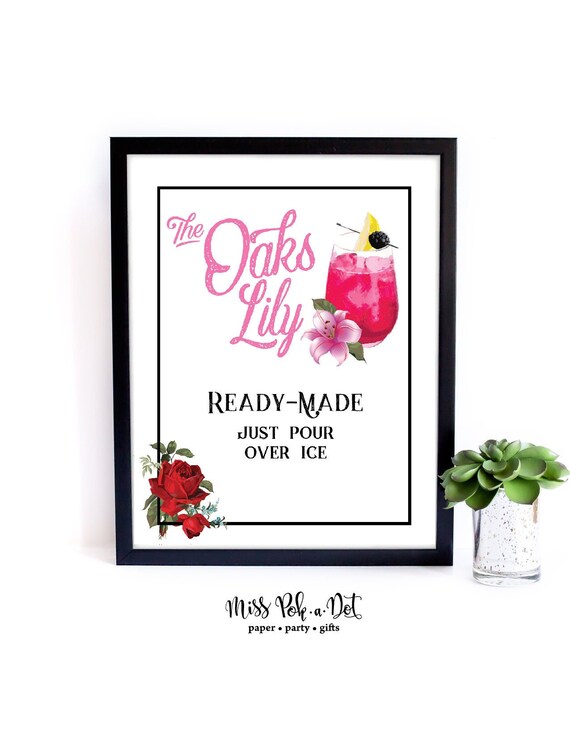 Oaks Lily Signature Ready Made Drink Sign Printable Horse - Etsy