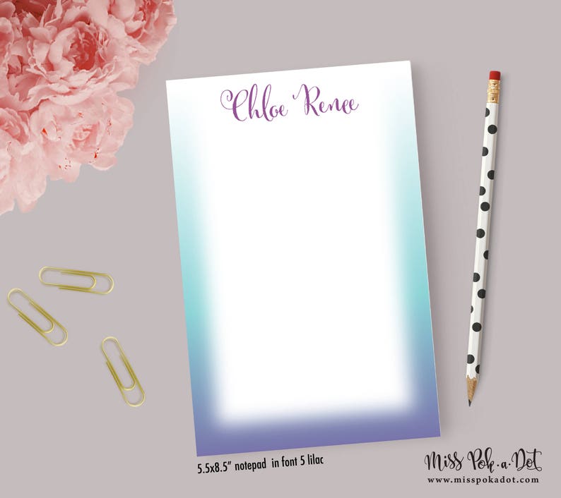 Personalized Note Pad Notepad Monogram Personal Stationery - Etsy