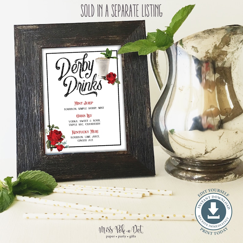 Welcome Derby Party Sign, Printable, Horse Race Decoration, Decor ...