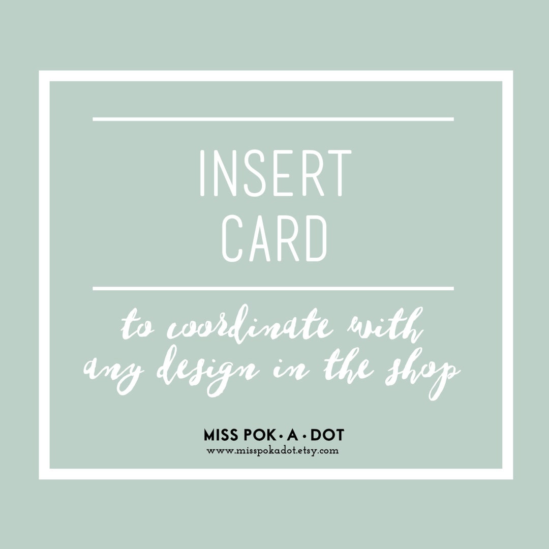 INSERT CARD Made to Match Any Invitation Design in the Shop - Etsy