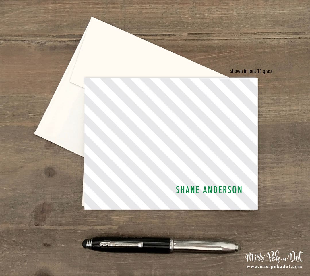 Personalized Folded Note Cards Modern Simple Stationery - Etsy