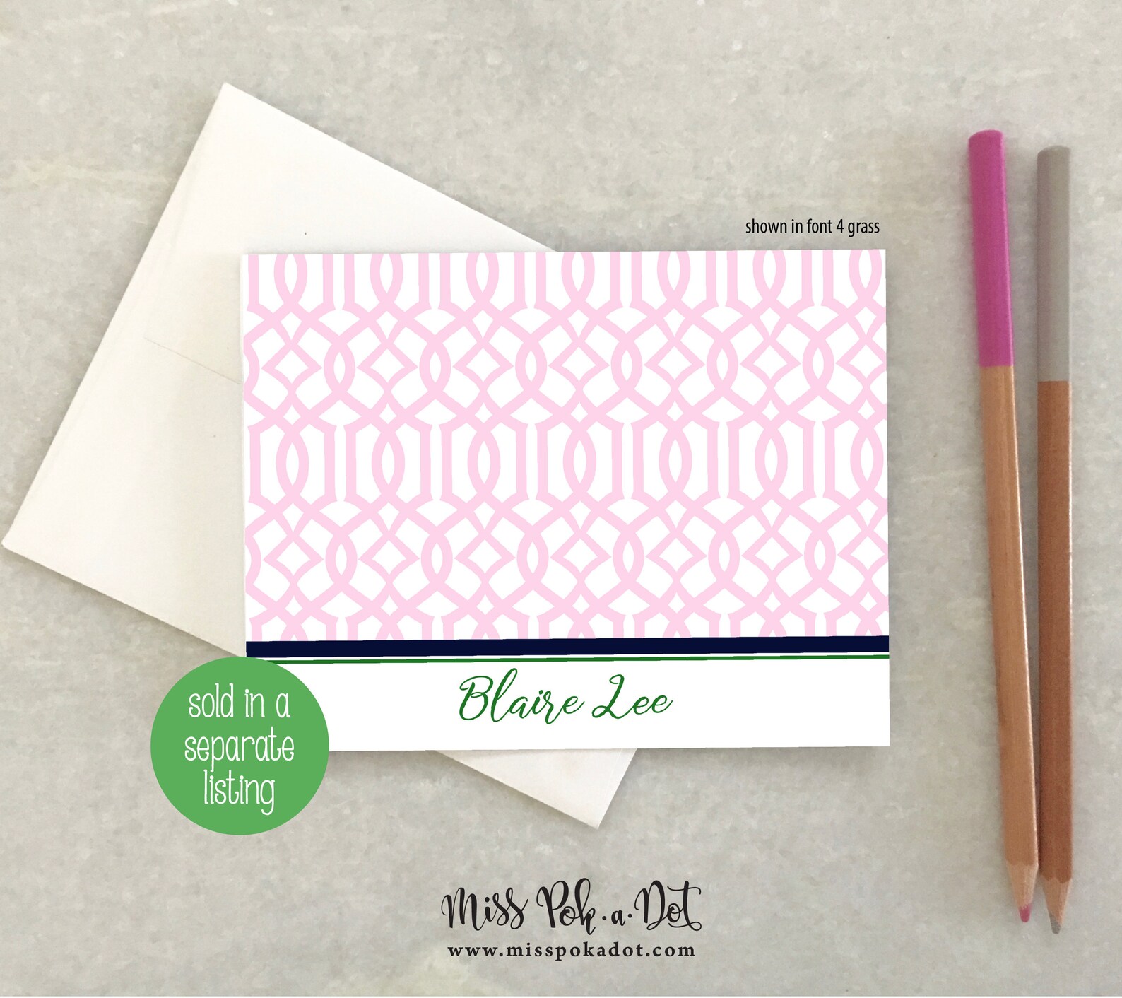 Personalized Folded Note Cards Gift Women Girls Stationery | Etsy