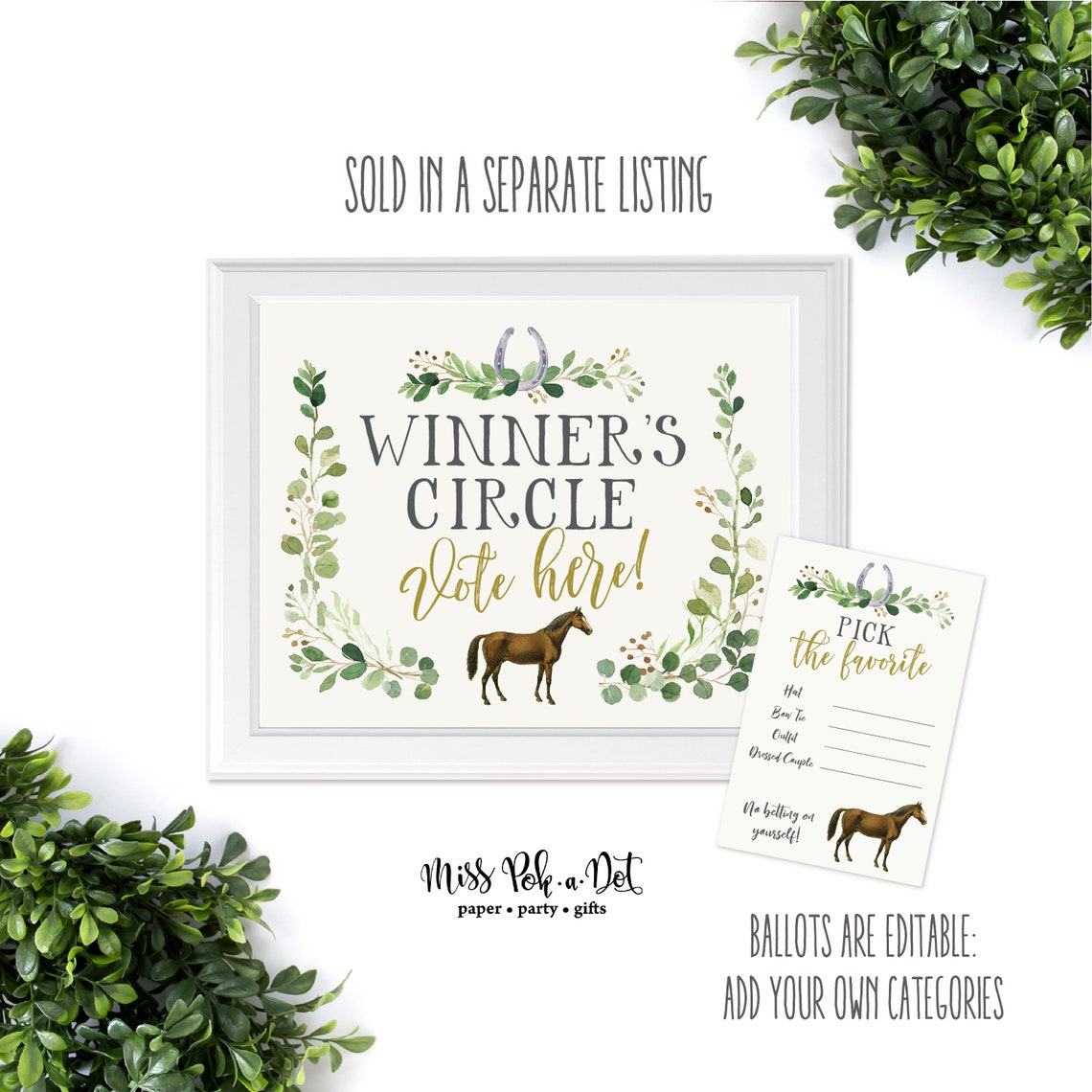 Derby Party Table Number Signs, Editable Printable File, Cards ...