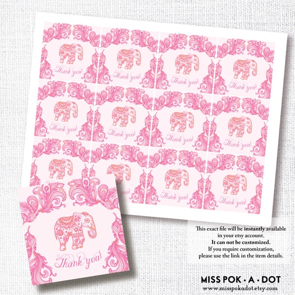 Elephant Favor Tag - Etsy