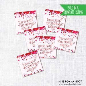 VALENTINE HEARTS Confetti Thank You Note Instant Digital Download Diy ...