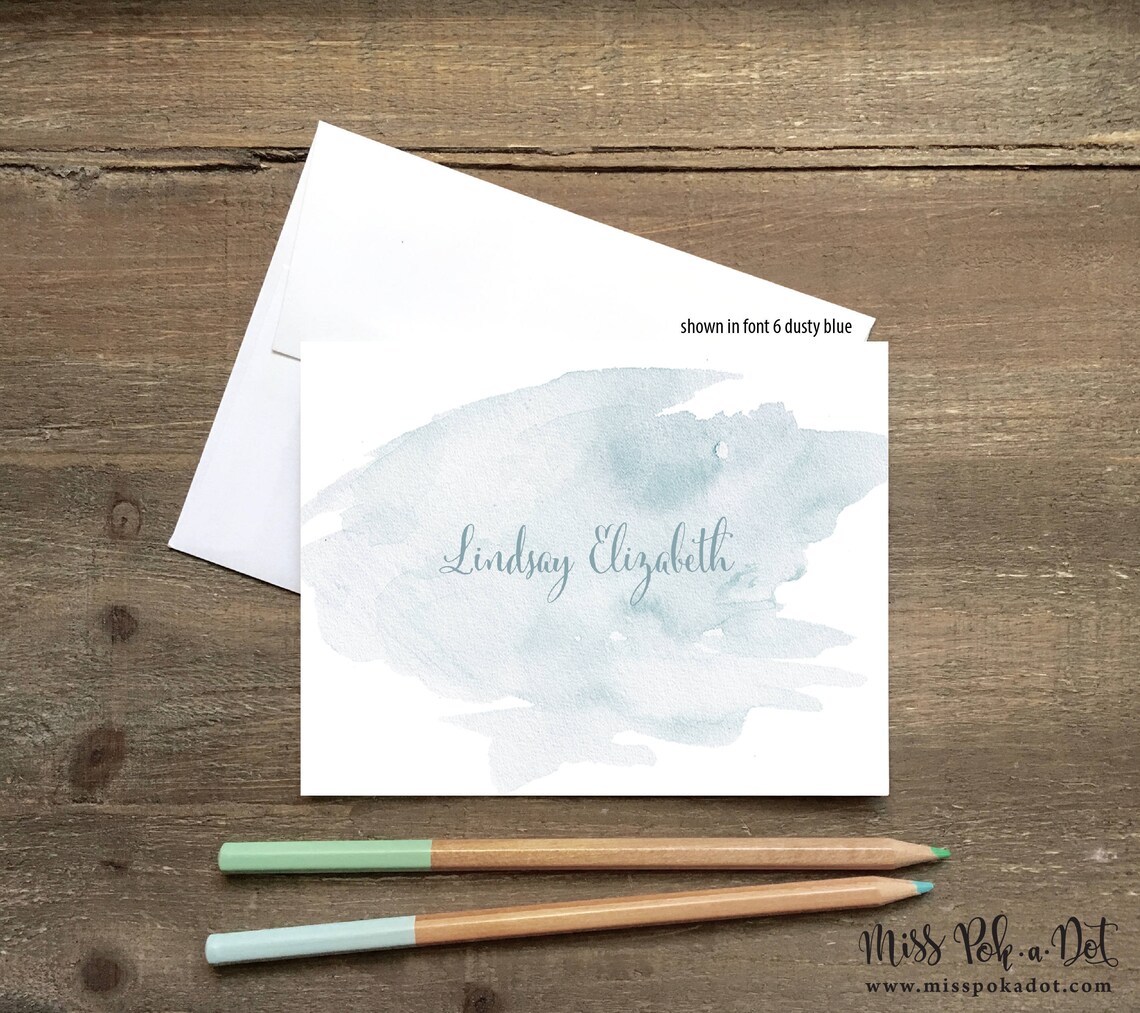 Personalized Folded Note Cards Gift Women Girls Stationery | Etsy