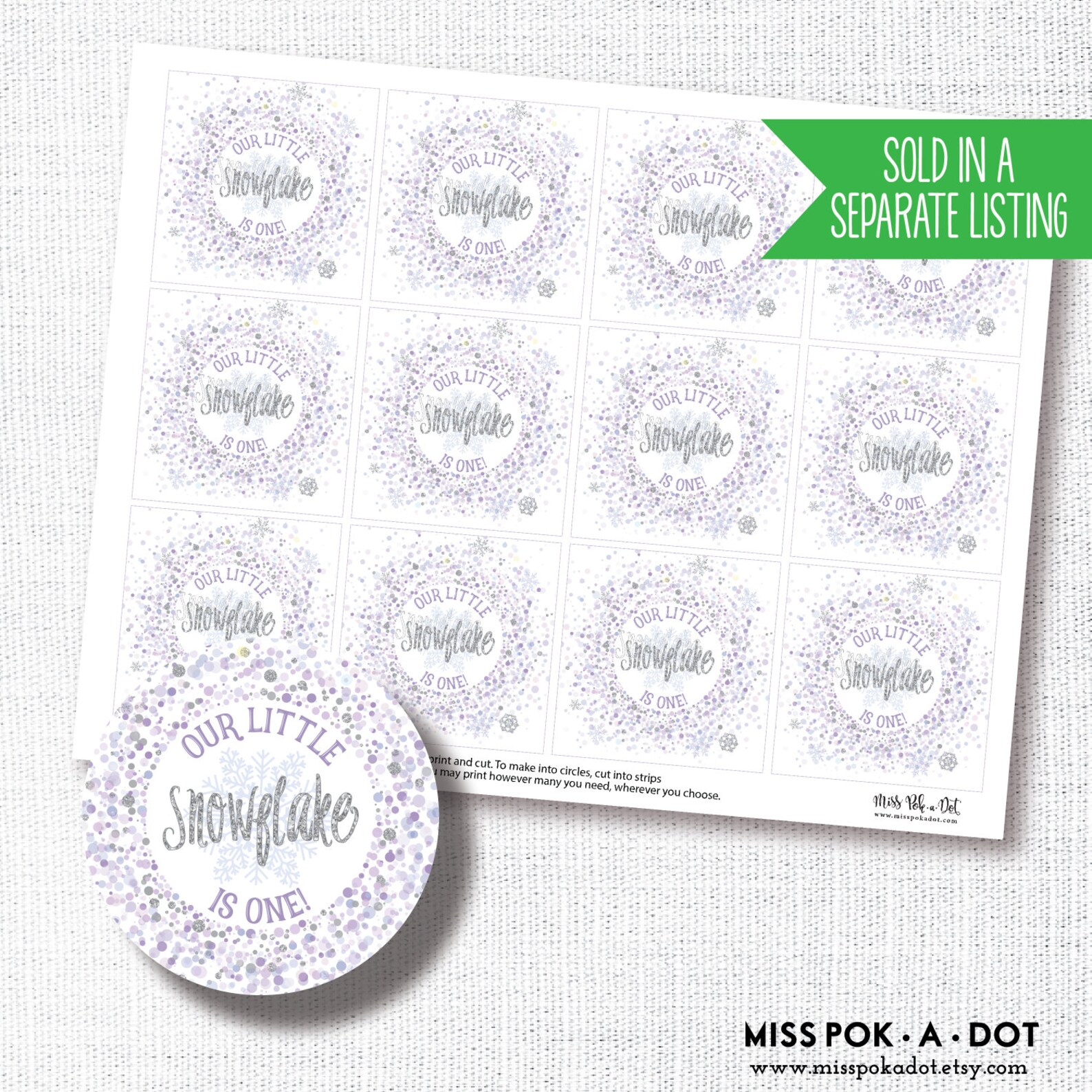 LAVENDER SNOWFLAKE CONFETTI Food Sign Purple Silver Winter - Etsy