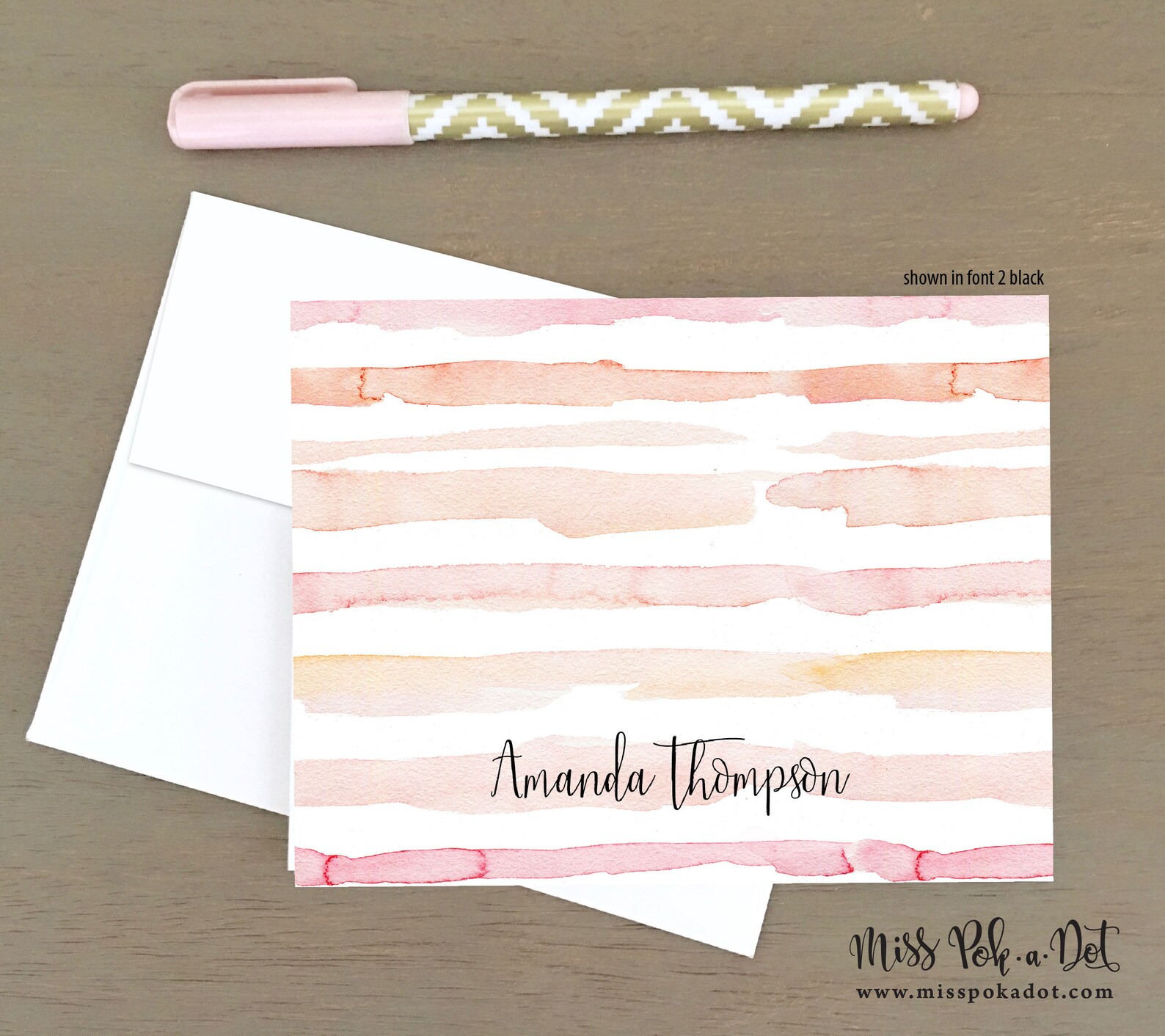 Personalized Folded Note Cards Gift Women Girls Stationery | Etsy