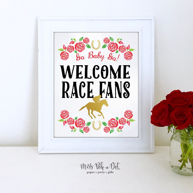 Welcome Race Fans Kentucky Derby Party Sign, Printable, Horse Race ...