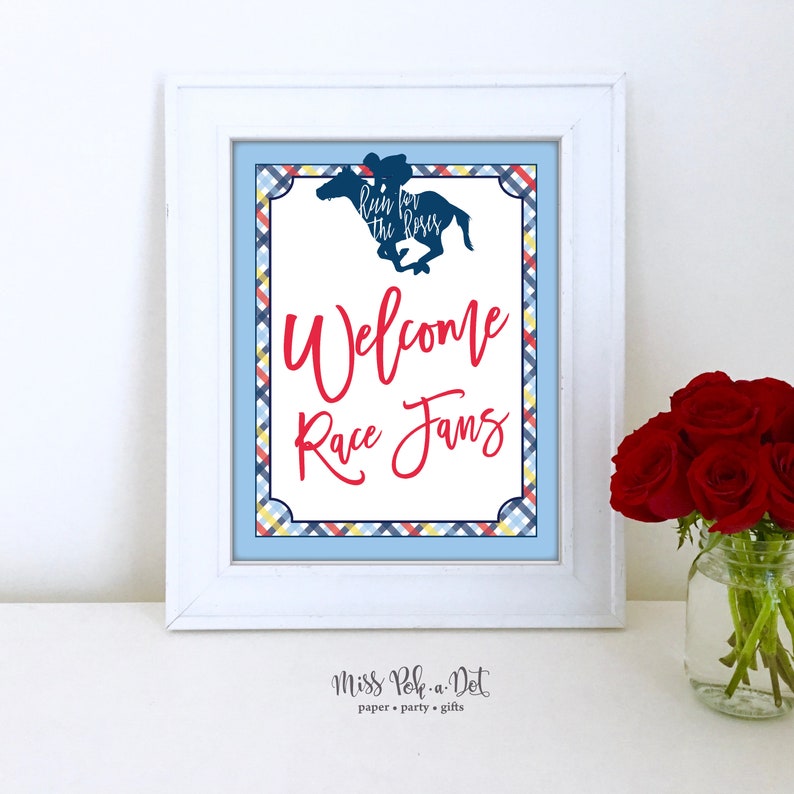 Welcome Derby Party Sign Printable Horse Race Decoration - Etsy