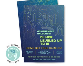 Tech Party Invite - Etsy