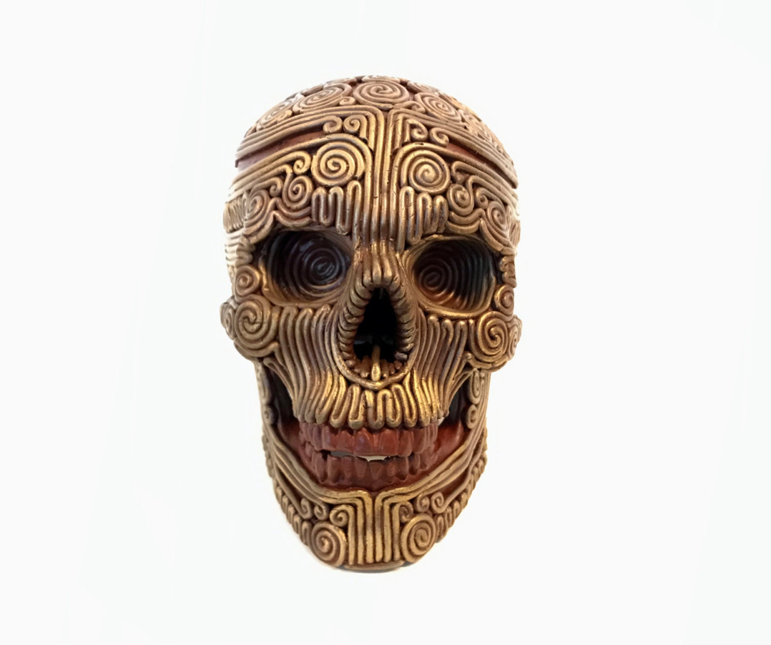 Bronze Skull, Skull, Filigree, OOAK, Hand Cast, Red Gold, Anatomy, Life ...