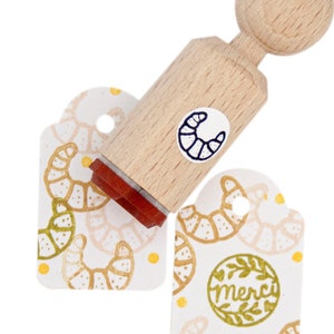 Mini Croissant Wooden Rubber Stamp 2 Inch Height, 0.63 Inch Diameter - Etsy