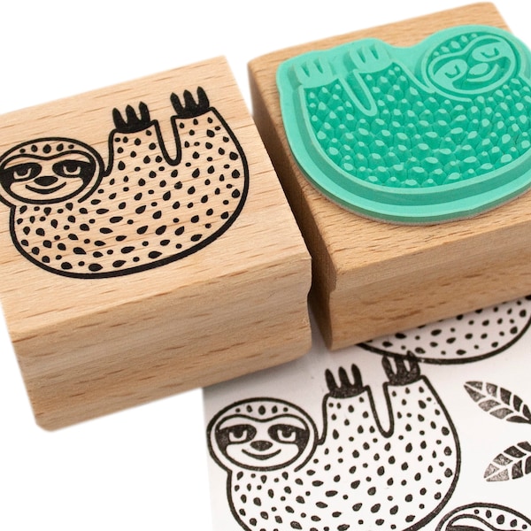 Sloth Rubber Stamp - Etsy
