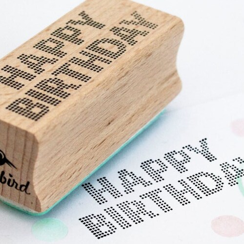 Rubber Stamp Happy Birthday Invitation Party Vintage - Etsy