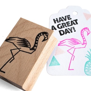 Flamingo Stamp - Mounted Flamingo Rubber Stamp - Tropicial Theme Stamp ...