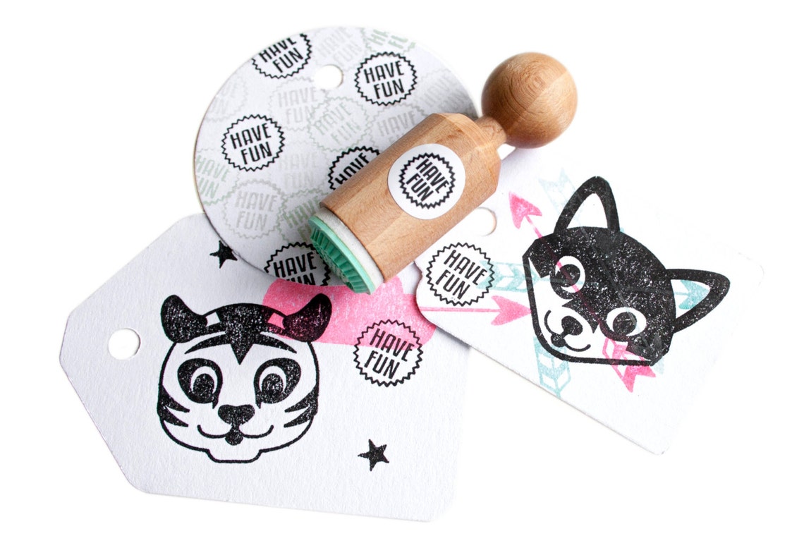 Have Fun Mini Stamp little text stamp with Have Fun rubber | Etsy