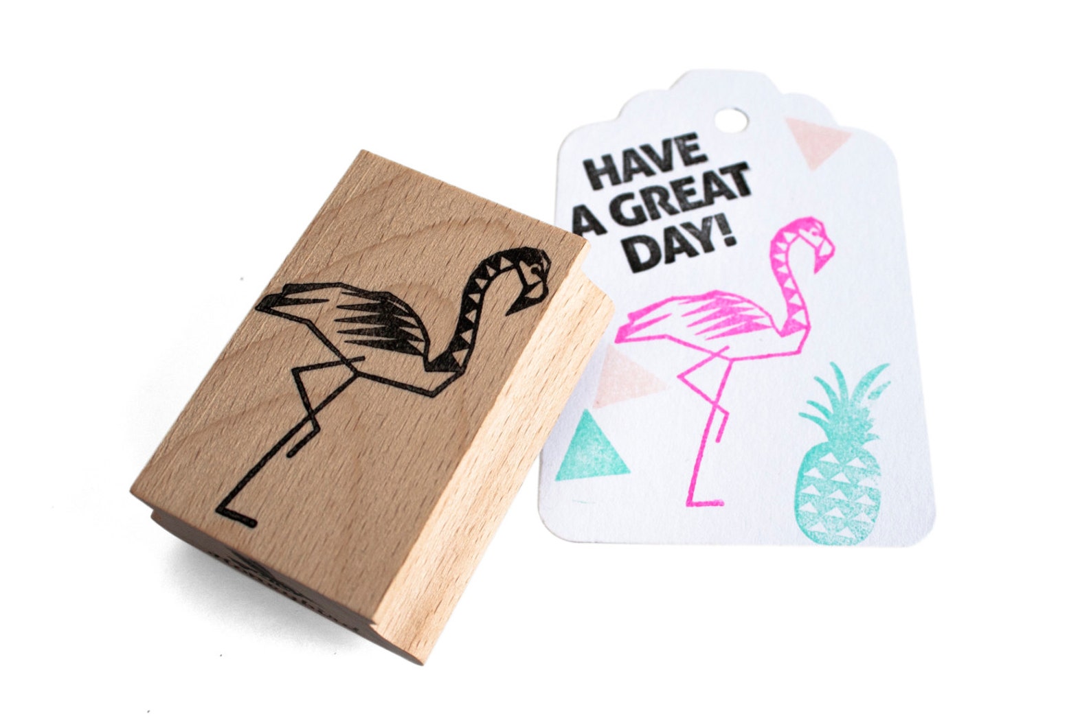 Flamingo Stamp Mounted Flamingo Rubber Stamp Tropicial | Etsy