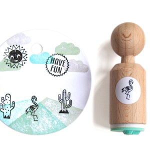 Flamingo Mini Stamp With Mint Rubber Flamingo Ink Stamp Flamingo Rubber ...