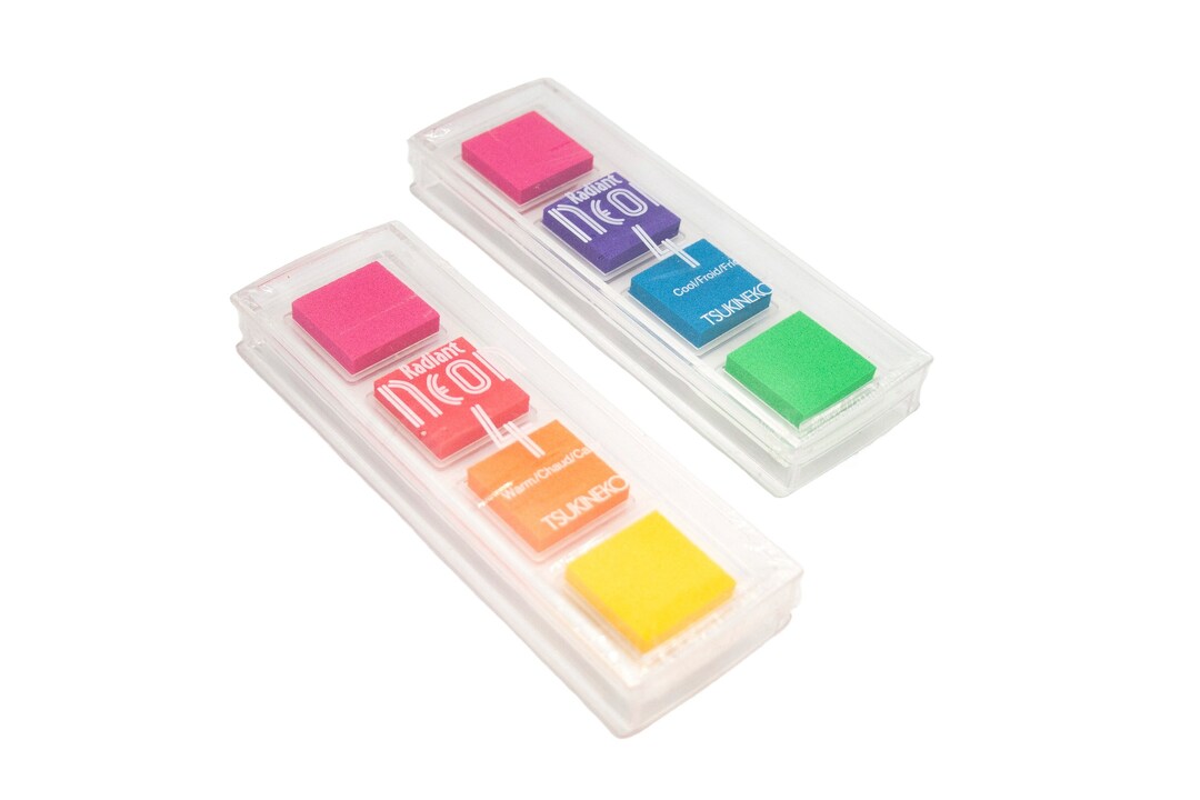 Tsukineko Radiant Neon Ink Pads Warm & Cool Color Sets: Red, Pink ...