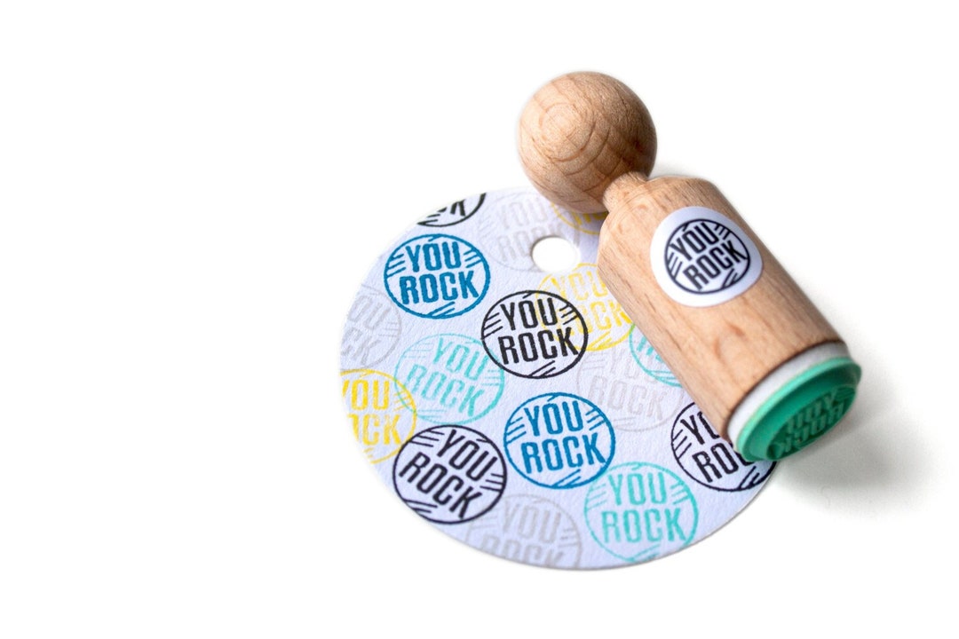 YOU ROCK Stamp, Mini Stamp You Rock, Text Stamp, You Rock Ink Stamp ...