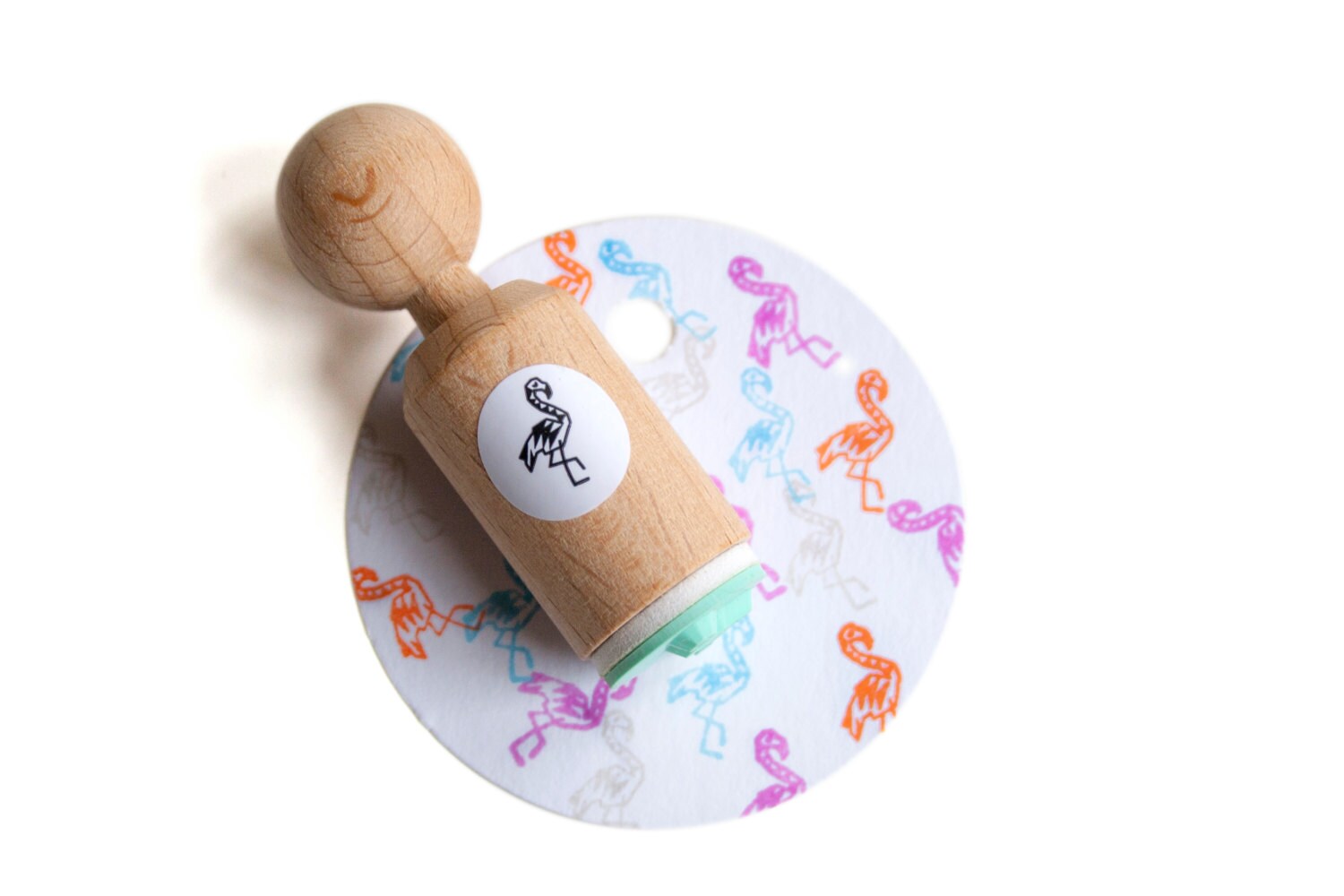 Flamingo Mini Stamp With Mint Rubber Flamingo Ink Stamp - Etsy