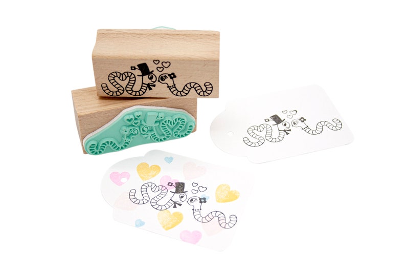 Worms in Love Stamp - Etsy