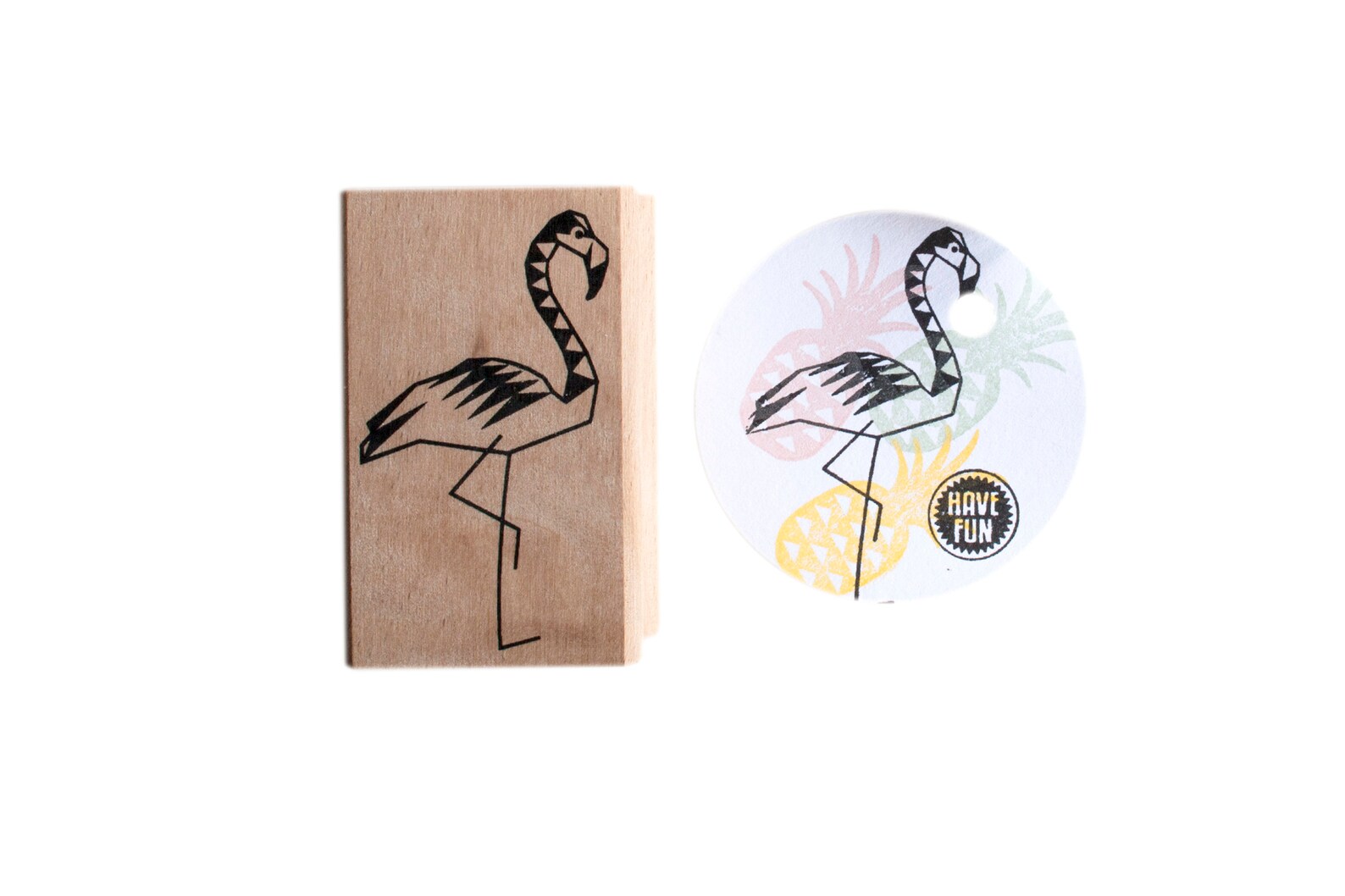 Flamingo Stamp Mounted Flamingo Rubber Stamp Tropicial | Etsy