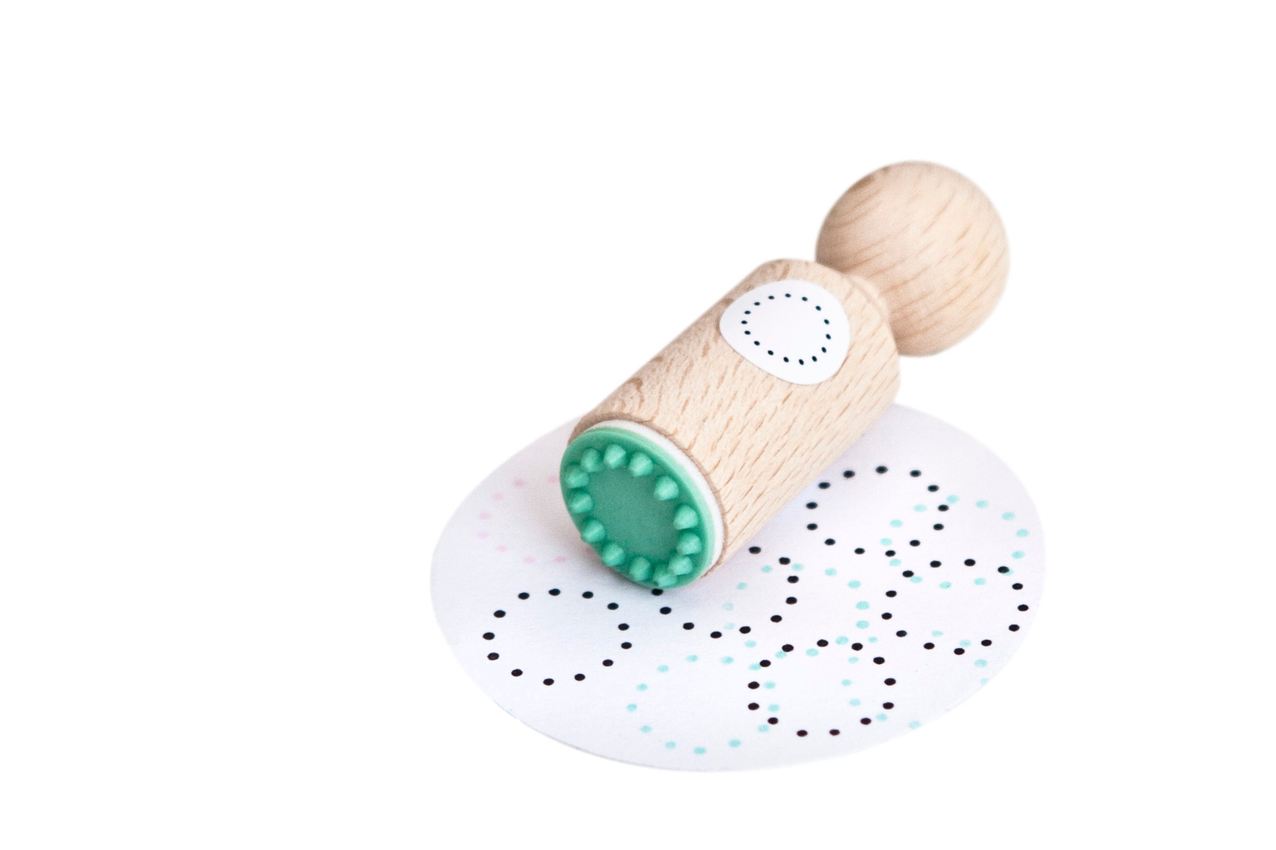 Dotted Circle border Mini Stamp with mint rubber | Etsy