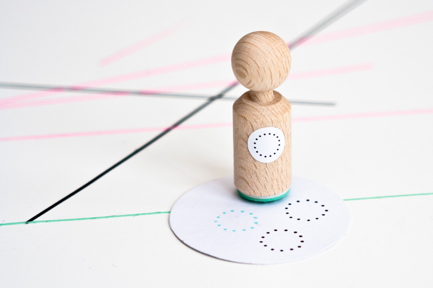 Dotted Circle border Mini Stamp with mint rubber | Etsy