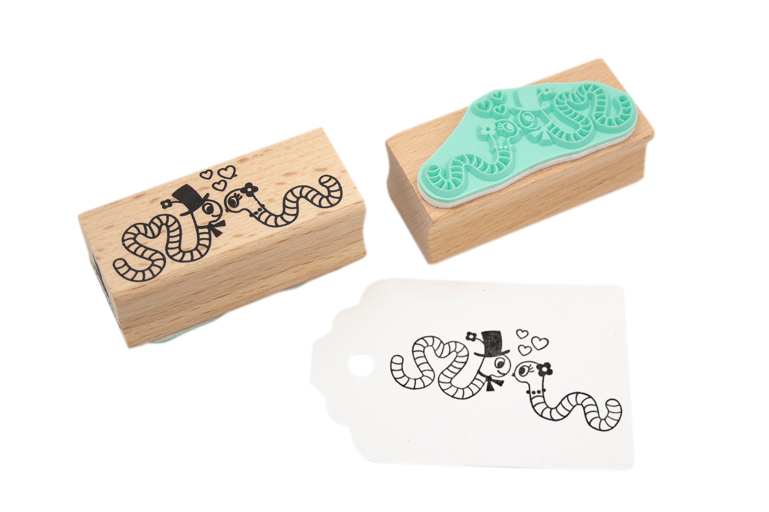 Worms in Love Stamp - Etsy