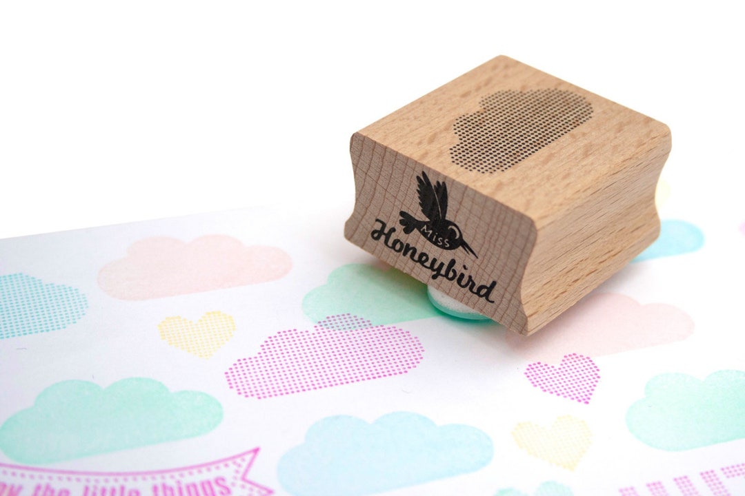 Trendy Cloud Stamp With Dotted Design by Miss Honeybird - Wooden Rubber ...