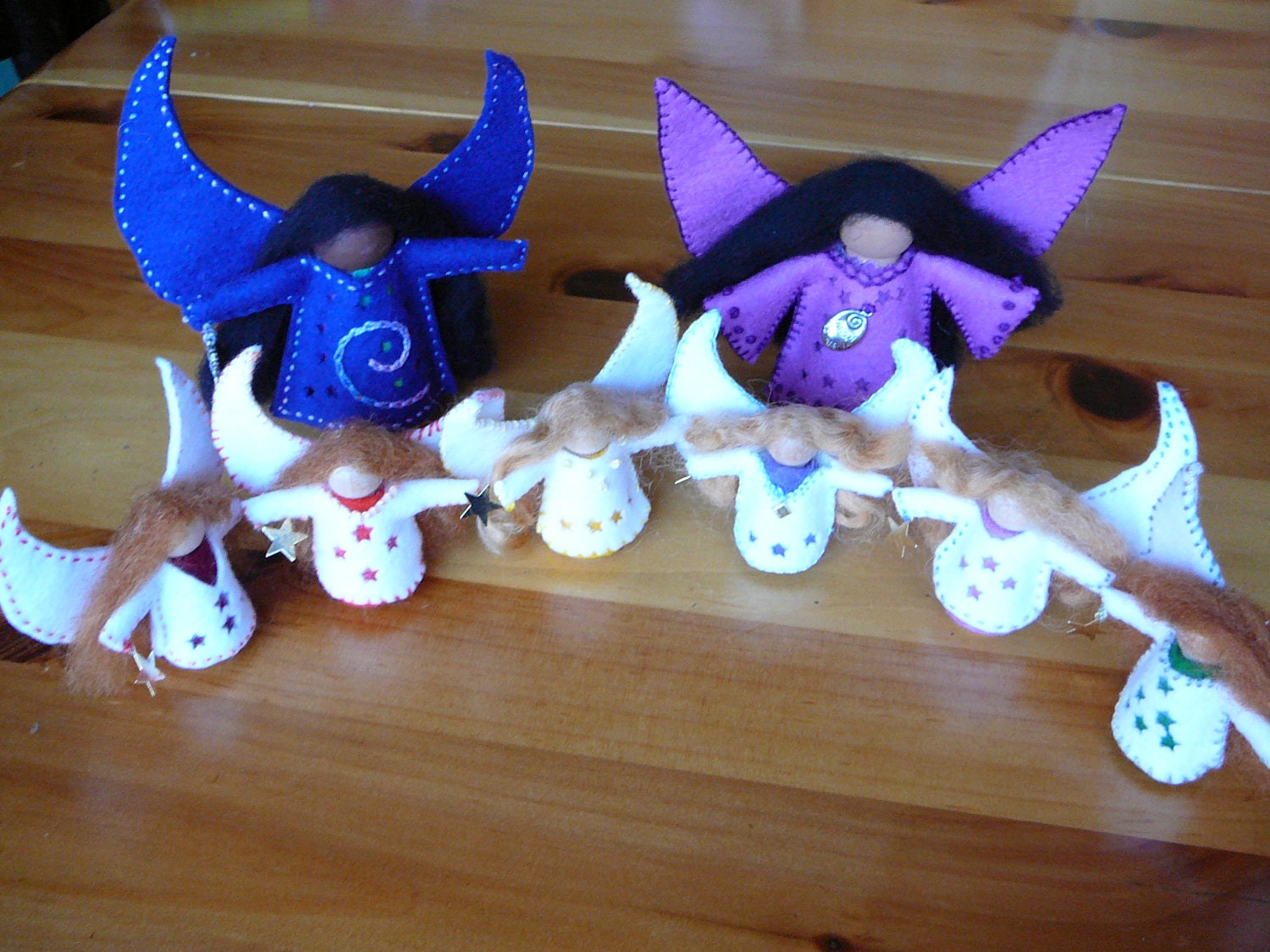 Purple Angel, Angels of Color, Waldorf Inspired, Wool Felt Standing ...