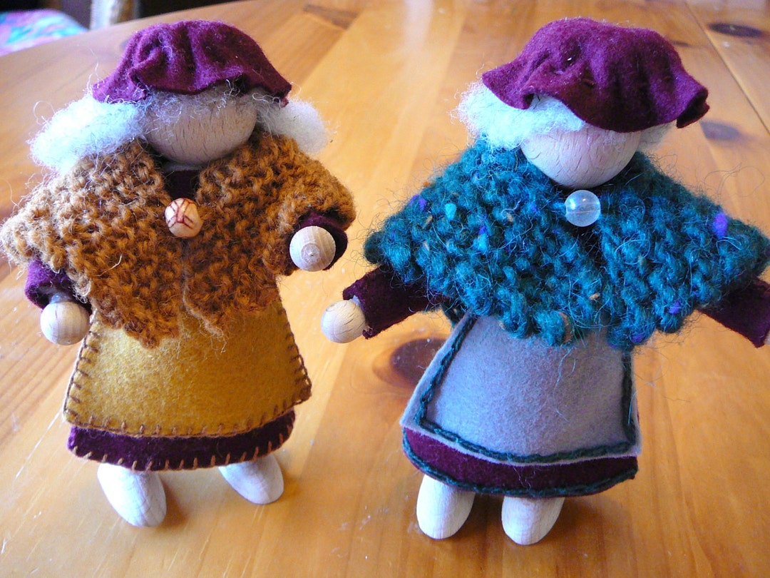 Waldorf Mother Earth Rope Doll, Wool Felt Dress, Poseable Art Doll - Etsy