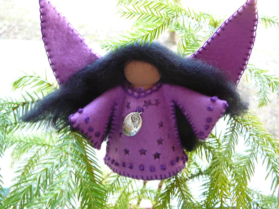 Purple Angel, Angels of Color, Waldorf Inspired, Wool Felt Standing ...