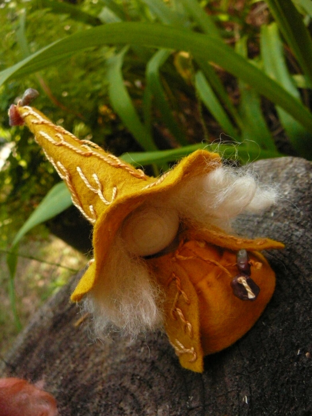 Yellow Wool Felt Witch, Peg Doll Witch, Waldorf Inspired, One of a Kind ...