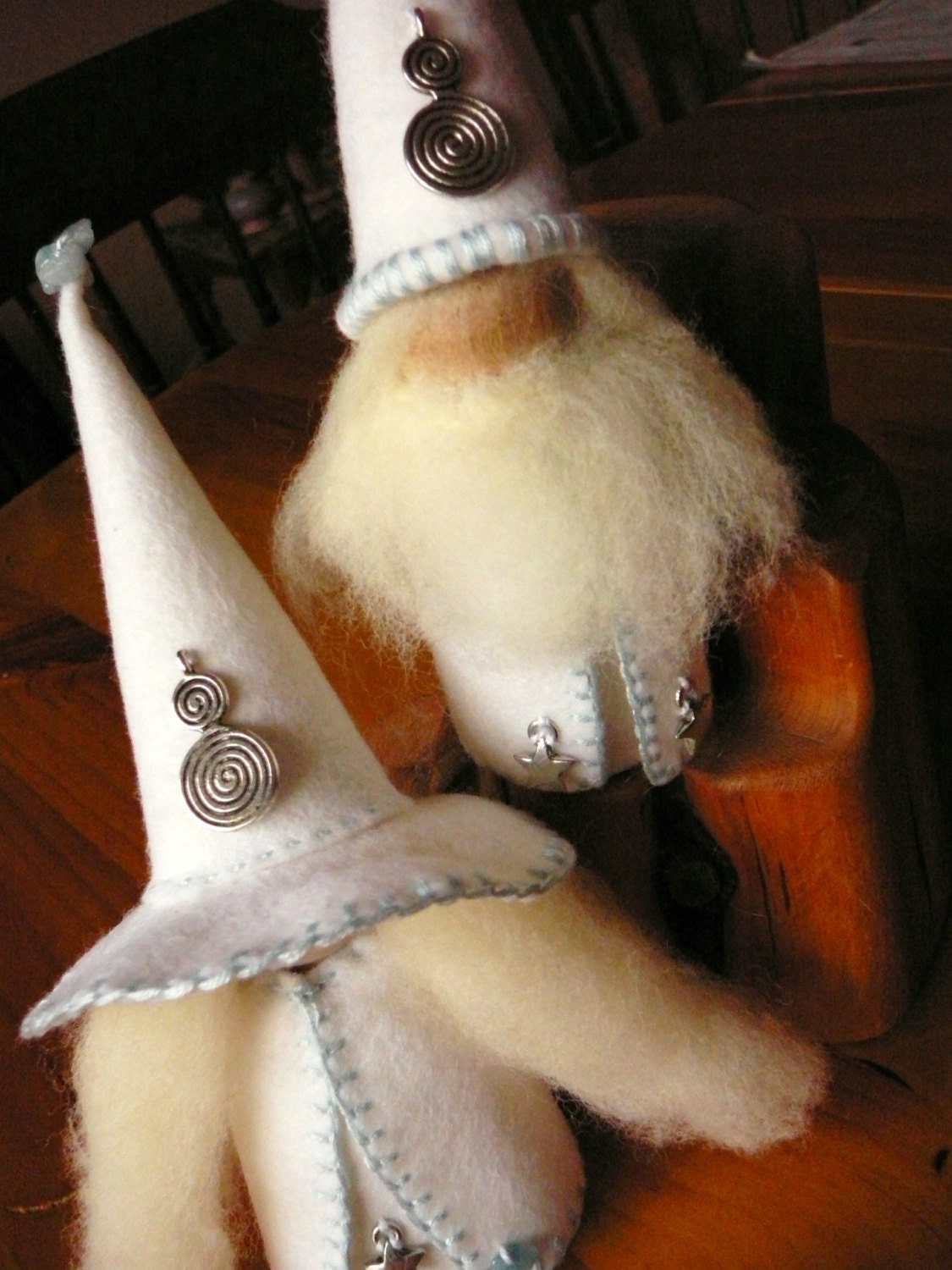 Large White Wizard and Witch Peg Doll Couple Waldorf Wooden - Etsy