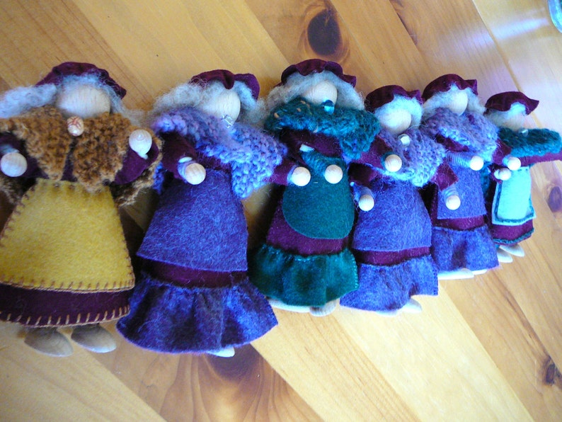 Waldorf Mother Earth Rope Doll, Wool Felt Dress, Poseable Art Doll - Etsy