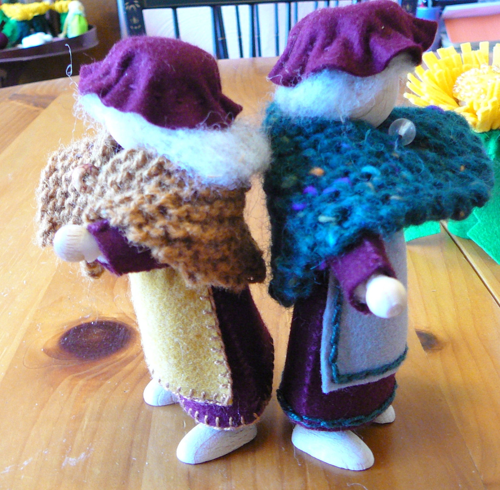 Waldorf Mother Earth Rope Doll, Wool Felt Dress, Poseable Art Doll - Etsy