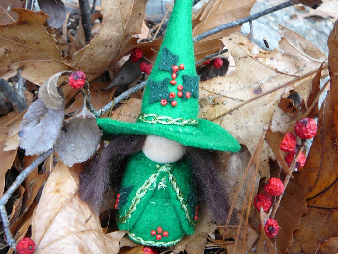 Holly Wool Felt Witch, Peg Doll Witch, Waldorf Inspired, One of a Kind ...