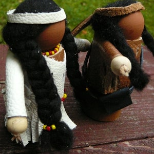 Native American Miniature Pair, One of a Kind Ethnic Dolls, Seasonal ...