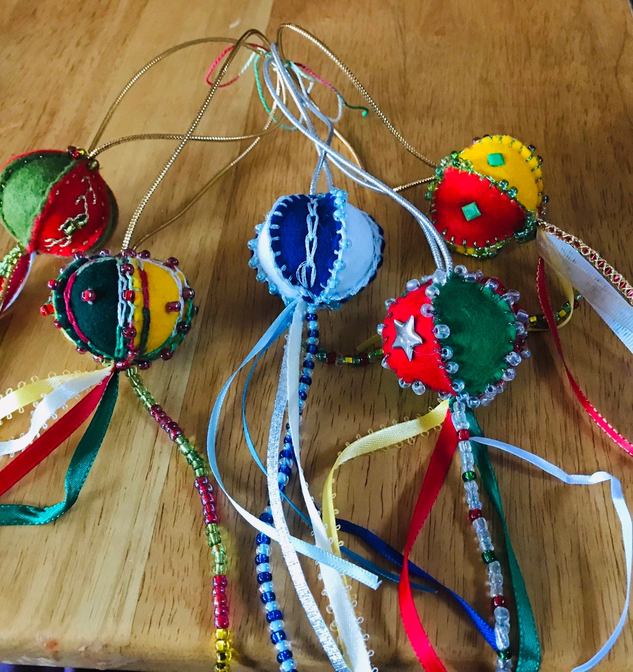 Chritsmas Ornament Hanging Wool Felt Ornament Holiday | Etsy