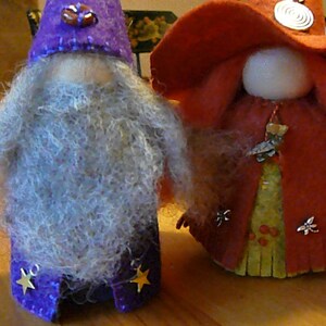 Large Wizard and Witch Peg Doll Couple, Waldorf Wooden Peg Doll Pair ...