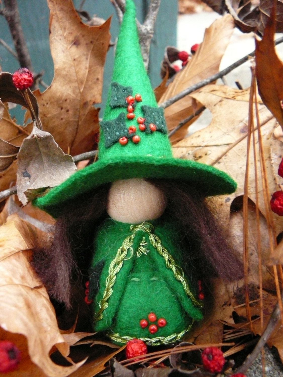 Holly Wool Felt Witch Peg Doll Witch Waldorf Inspired One - Etsy