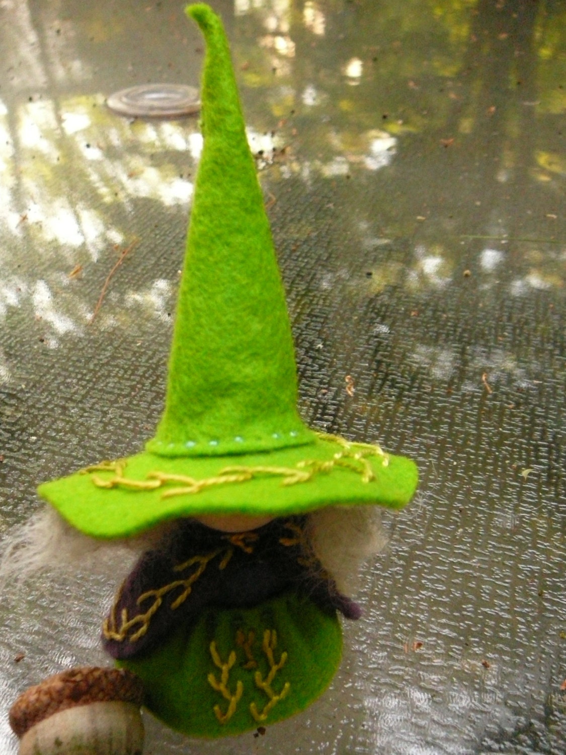 Green Wool Felt Witch Peg Doll, Waldorf Inspired, Miniature - Etsy