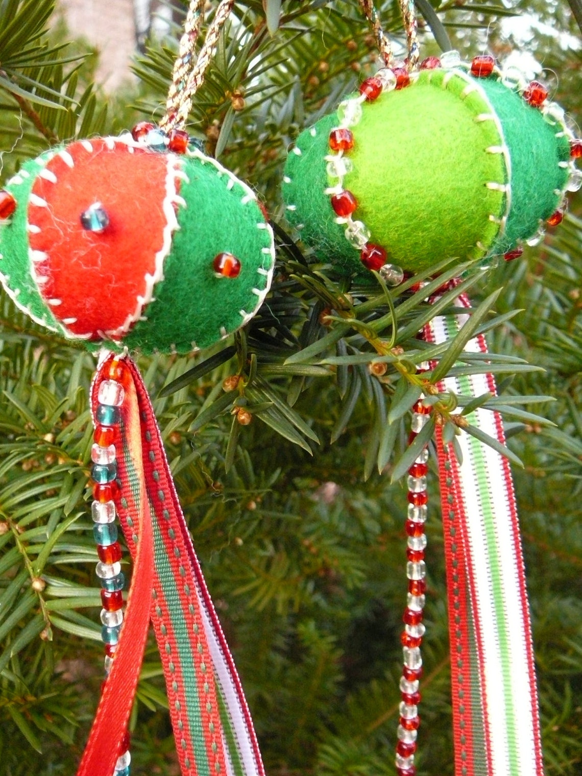 Chritsmas Ornament Hanging Wool Felt Ornament Holiday | Etsy