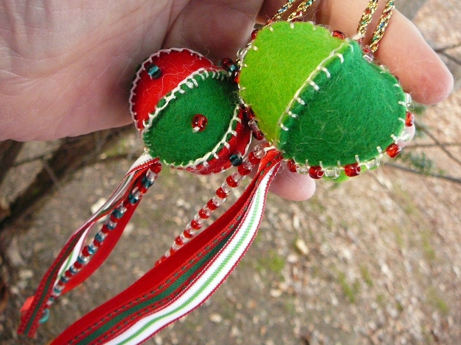 Chritsmas Ornament Hanging Wool Felt Ornament Holiday | Etsy