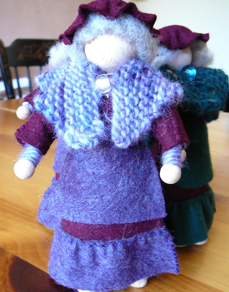 Waldorf Mother Earth Rope Doll, Wool Felt Dress, Poseable Art Doll - Etsy