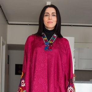 68.90" X 42.13" Vintage Robe Old Handmade Costume Uzbek Robe Vintage ...